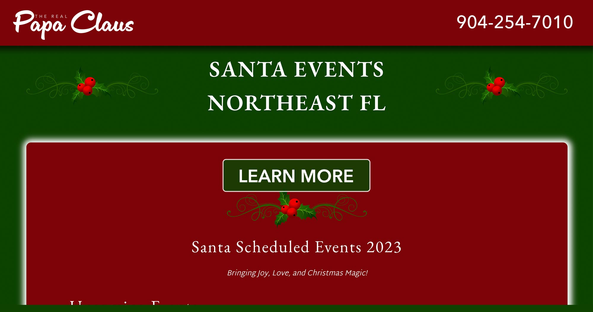Real Beard Santa Scheduled Events 2023 - Joy, Love & Christmas Magic!